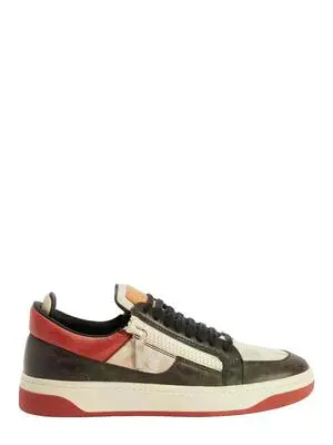 GIUSEPPE ZANOTTI Double-zip Low-top Sneakers - Red
