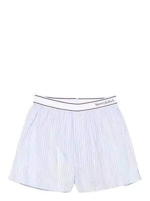 SPORTY & RICH Logo Waistband Shorts - Blue