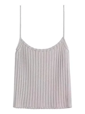 LANVIN Ribbed Knit Top - Grey