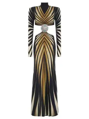 Roberto Cavalli Printed Gown - Gold