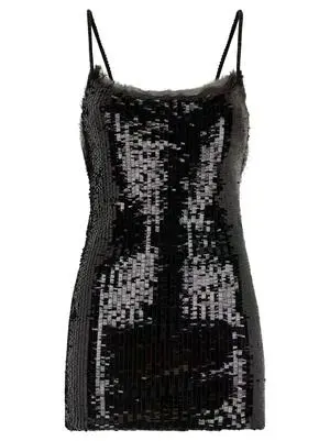 Roberto Cavalli Sequined Mini Dress - Black