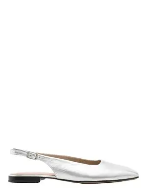 POMME D´OR Leather Ballet Flats - Silver