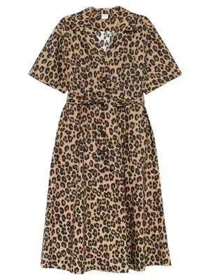 ASPESI ASPESI Leopard-Print Midi Shirt Dress