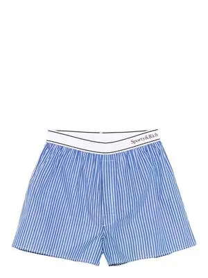 SPORTY & RICH Logo-waistband Shorts - Blue