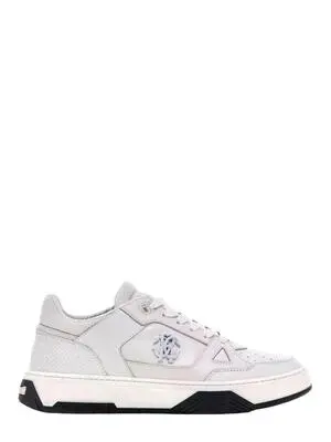 Roberto Cavalli Embossed Logo Trainers - White