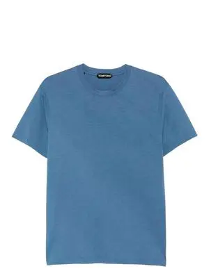 TOM FORD Embroidered-logo T-shirt - Blue