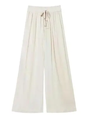 TWINSET Crepon Palazzo Trousers - Neutrals