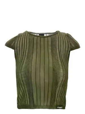 Pinko Pleated Short-sleeve Top - Green