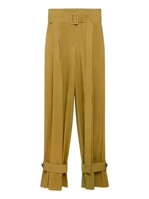 Another Tomorrow Pleated Trousers - Neutrals
