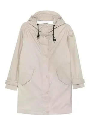 BLAUER. Logo-patch Raincoat - Neutrals