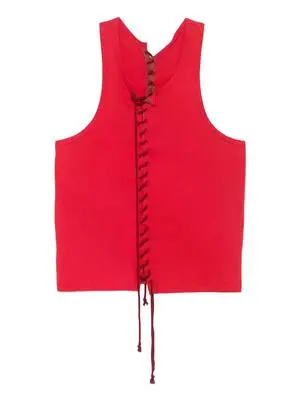 Yohji Yamamoto Lace-up Tank Top - Red