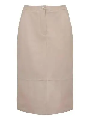 YVES SALOMON Leather Pencil Skirt - Neutrals