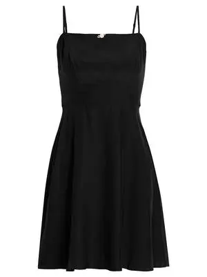 HVN Nora Silk Mini Dress - Black