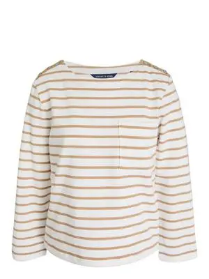 Veronica Beard Hovey Striped Cotton-jersey Top - Sand