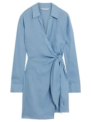 VERONICA BEARD Veronica Beard Lavella Linen Mini Wrap Dress