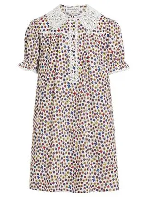 HVN Marie Floral-print Mini Dress - White
