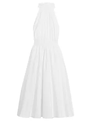 Veronica Beard Kinny Shirred Midi Dress - White