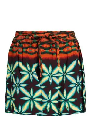Ulla Johnson Clementine Printed Crepe Shorts - Green