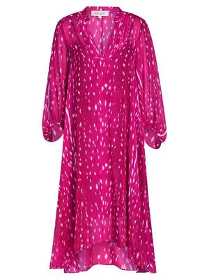 Diane Von Furstenberg Ileana Printed Georgette Midi Dress - Magenta