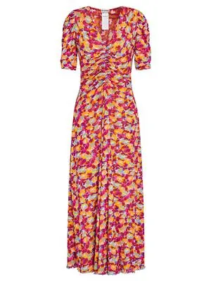 Diane Von Furstenberg Koren Reversible Printed Stretch-mesh Midi Dress - Magenta