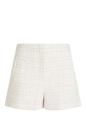 Veronica Beard Jazmin Cotton-tweed Gingham Shorts - Ivory