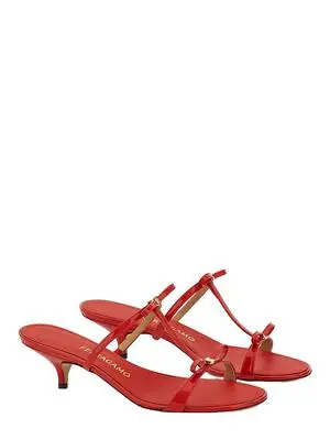 FERRAGAMO Abili 40 Mini Bow Sandals Flame Red