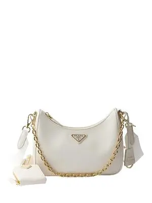 Prada Re-edition 2005 Saffiano Leather Shoulder Bag - White