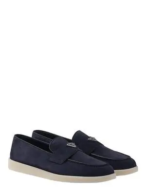 Prada Suede Loafers Navy