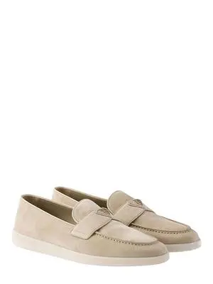 Prada Suede Loafers - Neutral