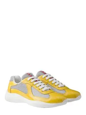 Prada PRADA Patent Leather And Technical Fabric Sneakers Yellow