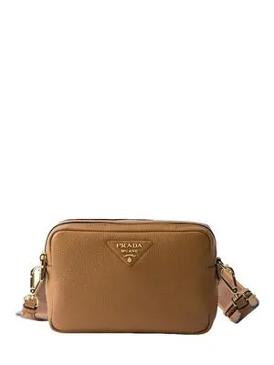 Prada Small Leather Shoulder Bag - Caramel