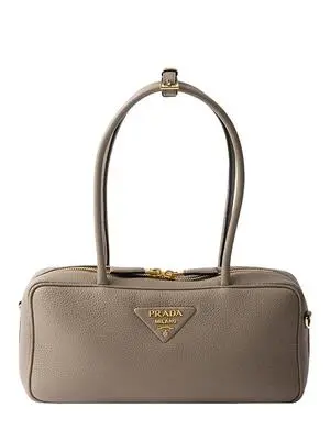 Prada Medium Leather Top-handle Bag - Clay Grey