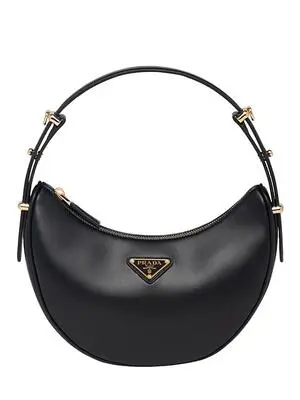 Prada Arque Small Leather Shoulder Bag Black