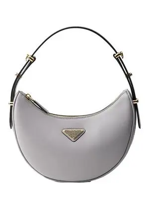 Prada Arque Small Leather Shoulder Bag Grey
