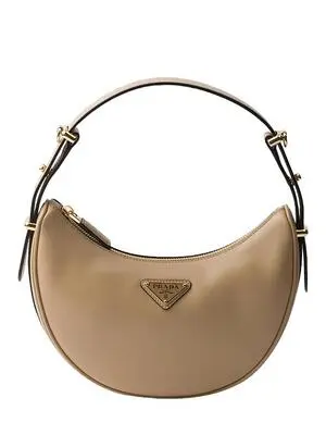 Prada Arque Small Leather Shoulder Bag Neutral