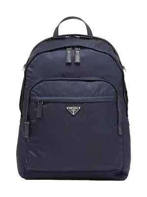 Prada Re-Nylon And Saffiano Leather Backpack Blue