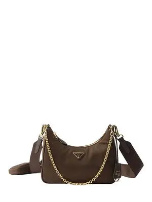 Prada Re-edition 2005 Re-nylon Bag With Saffiano Mini Bag - Brown