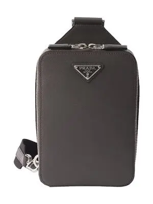 Prada Prada Brique Saffiano Leather Bag Grey