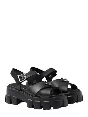 Prada Monolith Rubber Sandals - Black