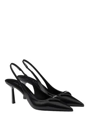 PRADA Brushed Leather Slingback Pumps