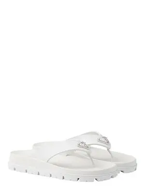 Prada Rubber Thong Sandals - White