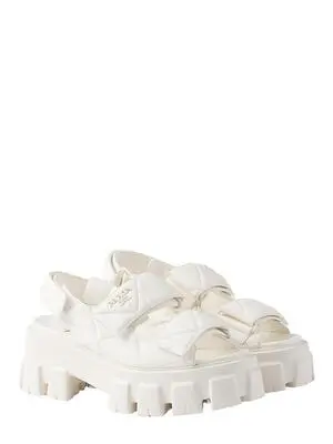 Prada Monolith Nappa Leather Sandals - White
