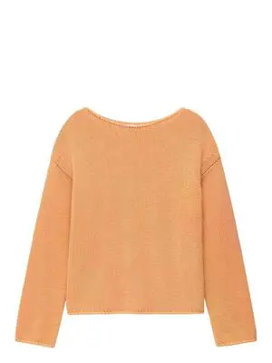 Another Tomorrow Draped Knit Jumper - Orange