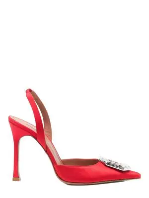 Amina Muaddi 105mm Camelia Pumps - Red