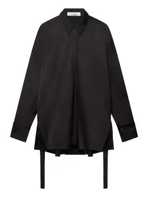 Another Tomorrow Button-detail Shirt - Black