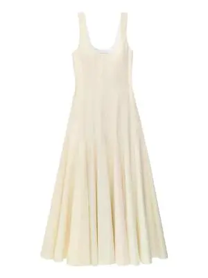 Another Tomorrow Tank Flared Dress - White