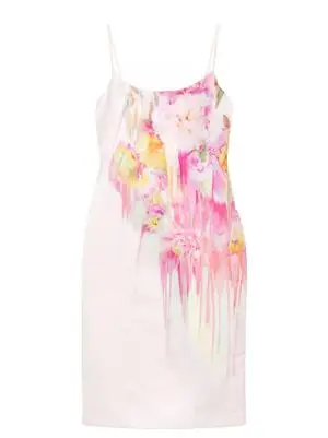 Blumarine Floral-print Midi Dress - Pink