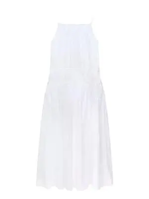 Another Tomorrow Gathered Scoop-back Dress - White