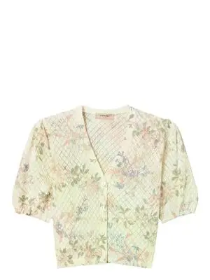 TWINSET Floral-jacquard Cardigan - Neutrals
