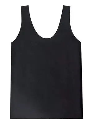 Another Tomorrow Silk Tank Top - Black